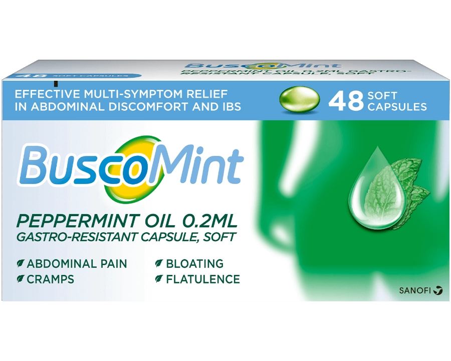 Buscomint® | 3-in-1 Relief - Stomach Pain, Cramps & Bloating